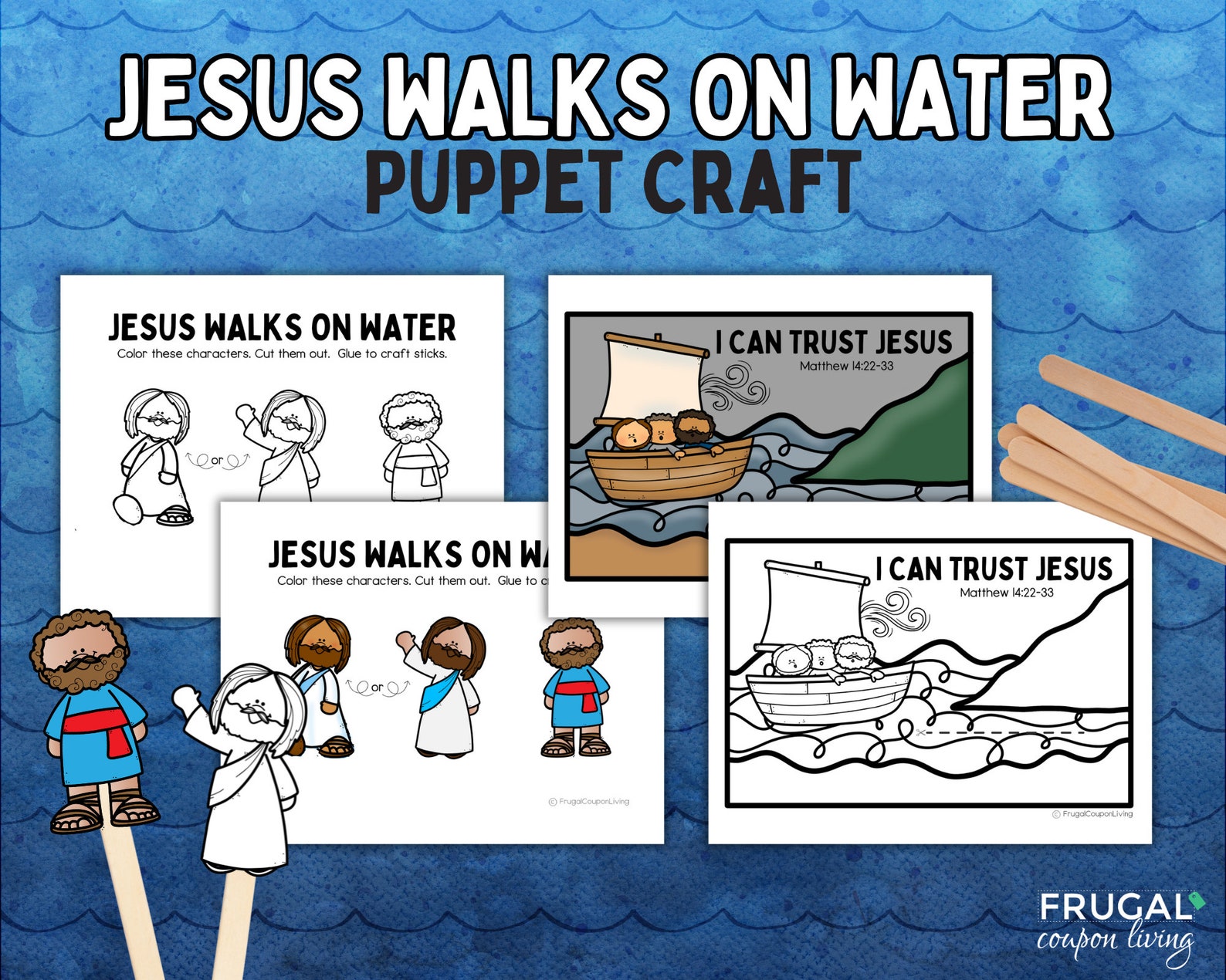 Jesus Walks on Water Bible Story Bundle, Matthew 14:22-33 Stories of ...