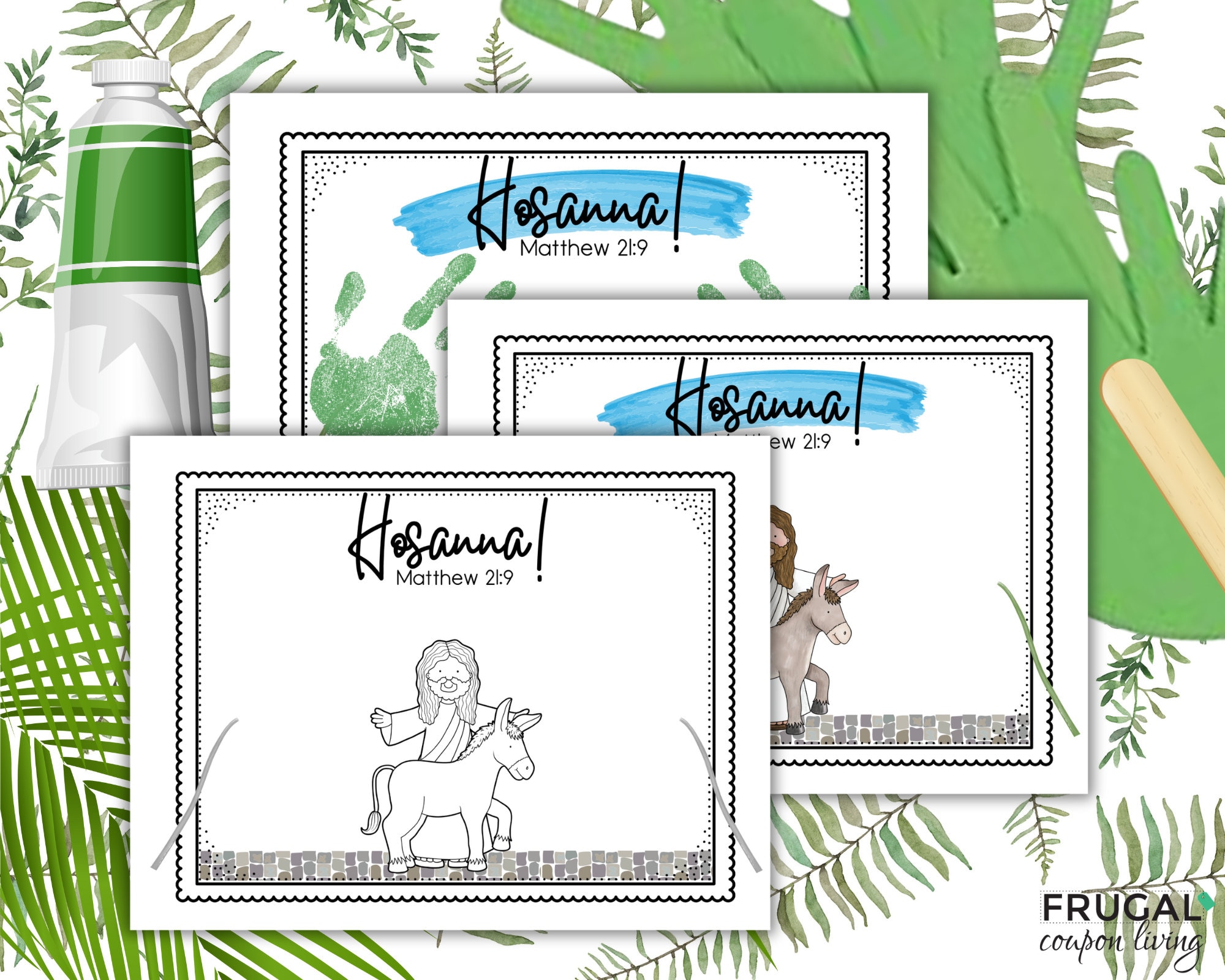 Palm Sunday Handprint Craft Art Printable, Sunday School Bible Lesson ...