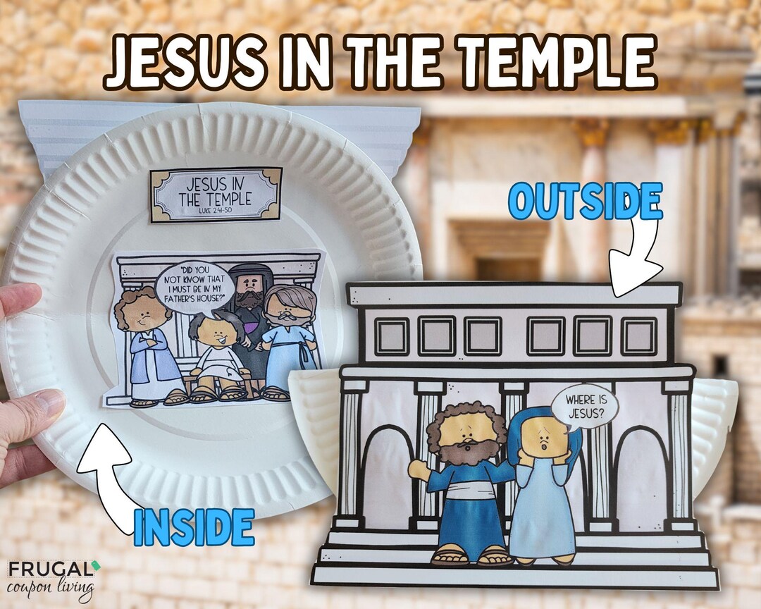 The Boy Jesus in the Temple Craft for Kids, Young Jesus at the Temple ...