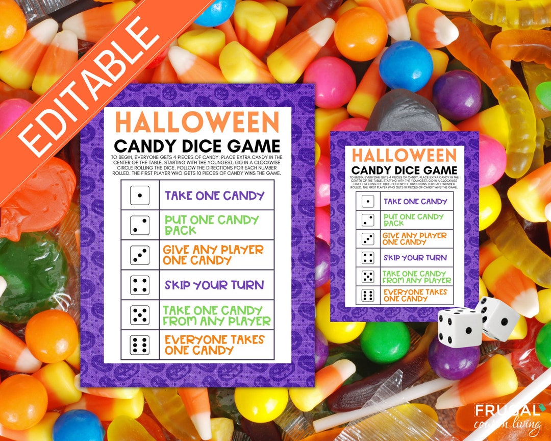 Halloween Candy Game With Dice Editable Halloween Game for Kids Fun ...