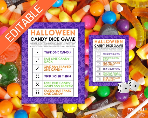 Halloween Candy Game with Dice | Editable Halloween Game for Kids | Fun ...