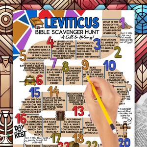 Leviticus Bible Scavenger Hunt, Old Testament Bible Trivia Printable ...