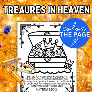 Treasures in Heaven Printable Craft Set, Heaven Craft Matthew 6:20-21 ...