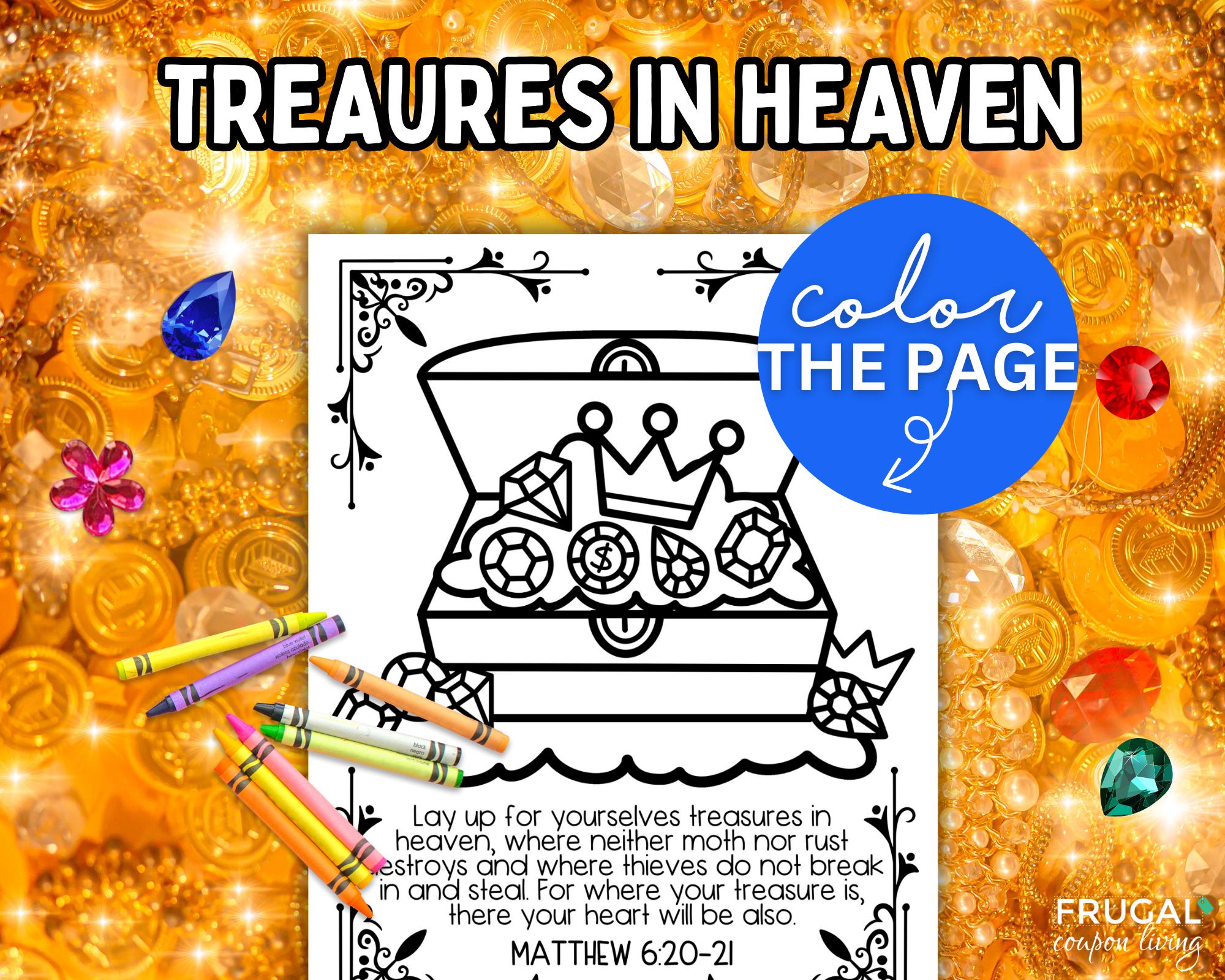 Treasures in Heaven Printable Craft Set, Heaven Craft Matthew 6:20-21 ...