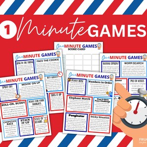 Best One Minute Games Printable, 60-second Games Party Activity Kids ...