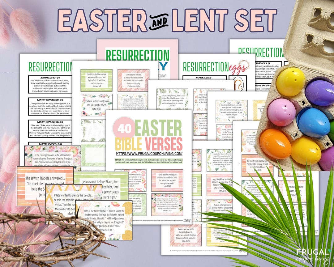 Easter Bible Verse Cards for Families, 52 Easter Scripture Cards Set ...