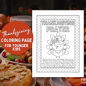 Give Thanks Thanksgiving Prayer Kids Coloring Wheel Printable Craft, I ...
