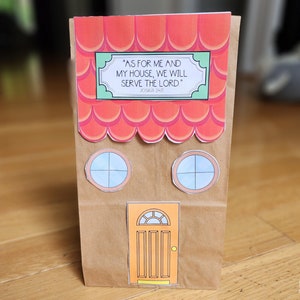 Joshua 24:15 Paper Bag House Craft, as for Me & My House We Will Serve ...