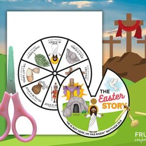 Easter Story Wheel Printable Sunday School Easter Craft for Kids Church ...