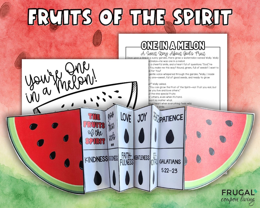 Fruits of the Spirit Craft for Older Kids, VBS Printable Watermelon ...