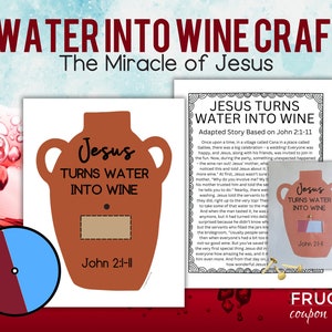 Jesus Turns Water Into Wine Story & Bible Wheel Craft for Kids, Wedding ...