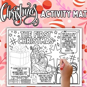 Christian Christmas Activity Mats, Kids Christmas Sunday School ...