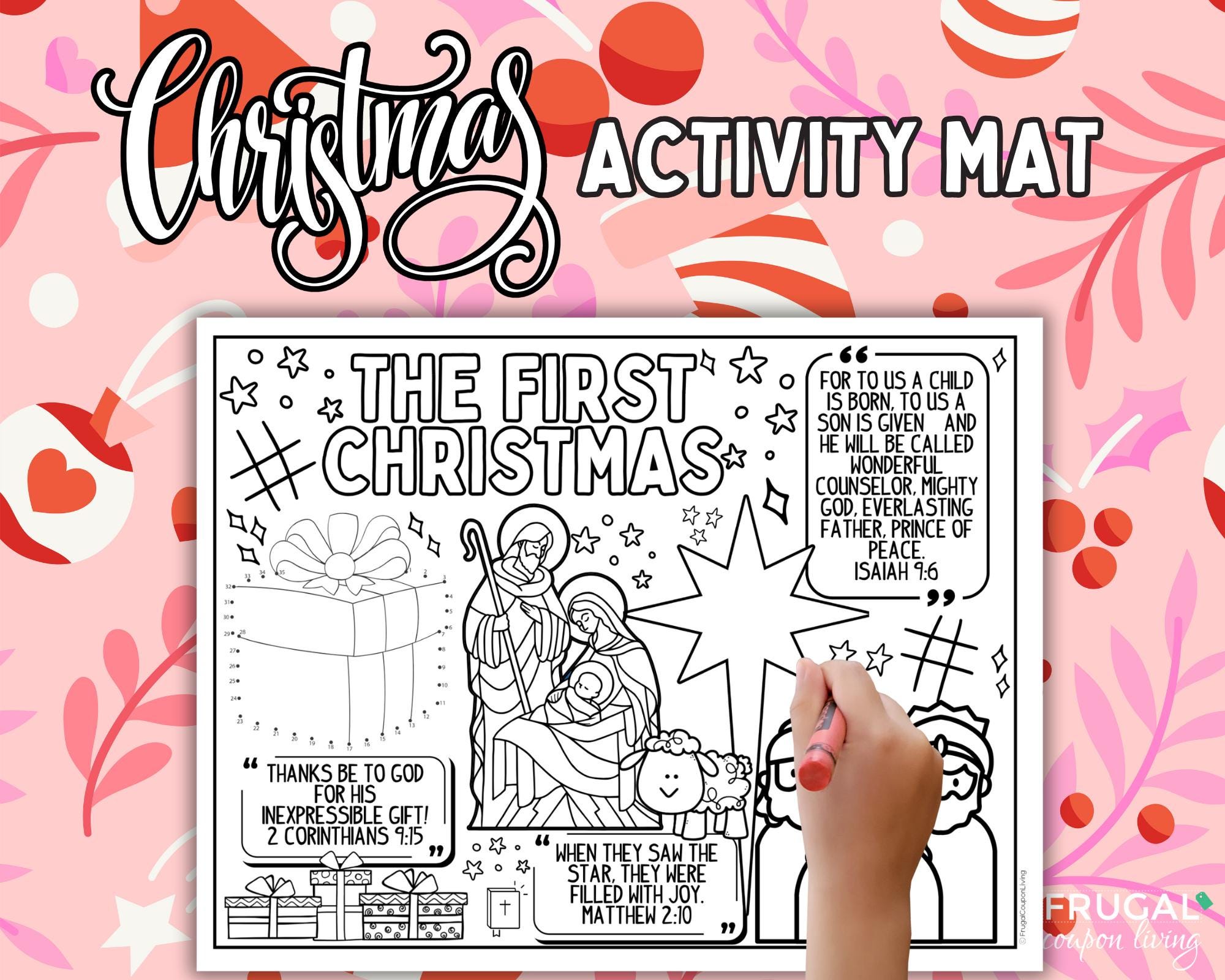 Christian Christmas Activity Mats, Kids Christmas Sunday School ...