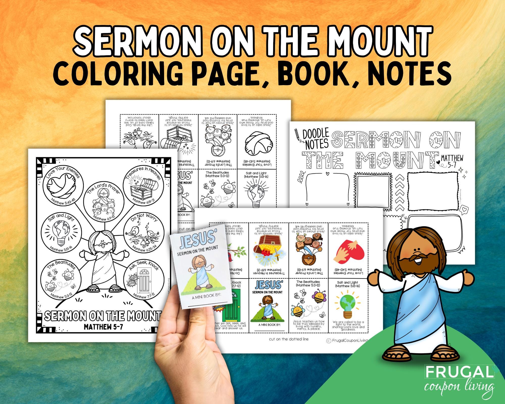 Jesus' Sermon on the Mount Craft Set - 10 Printable Bible Crafts for ...