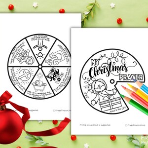 Christmas Prayer Kids Coloring Wheel Printable Craft, Christian ...