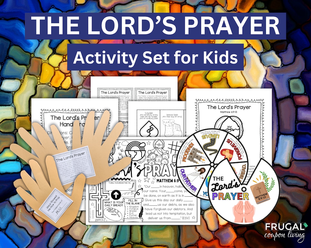 The Lord's Prayer Craft Printable Set for Kids, How to Pray Bible ...