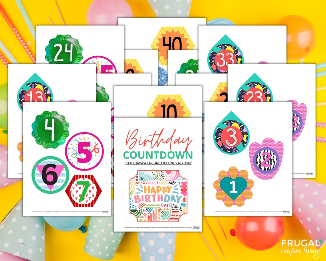 Birthday Countdown Gift Tags Birthday Countdown Ideas - Etsy