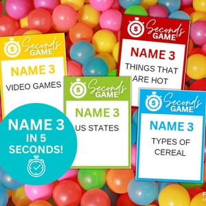 5 Second Game for Kids, 156 Printable Kids Game Cards to Print ...