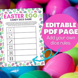 Easter Candy Dice Game | Editable Easter Egg Gift Exchange Game | Fun ...