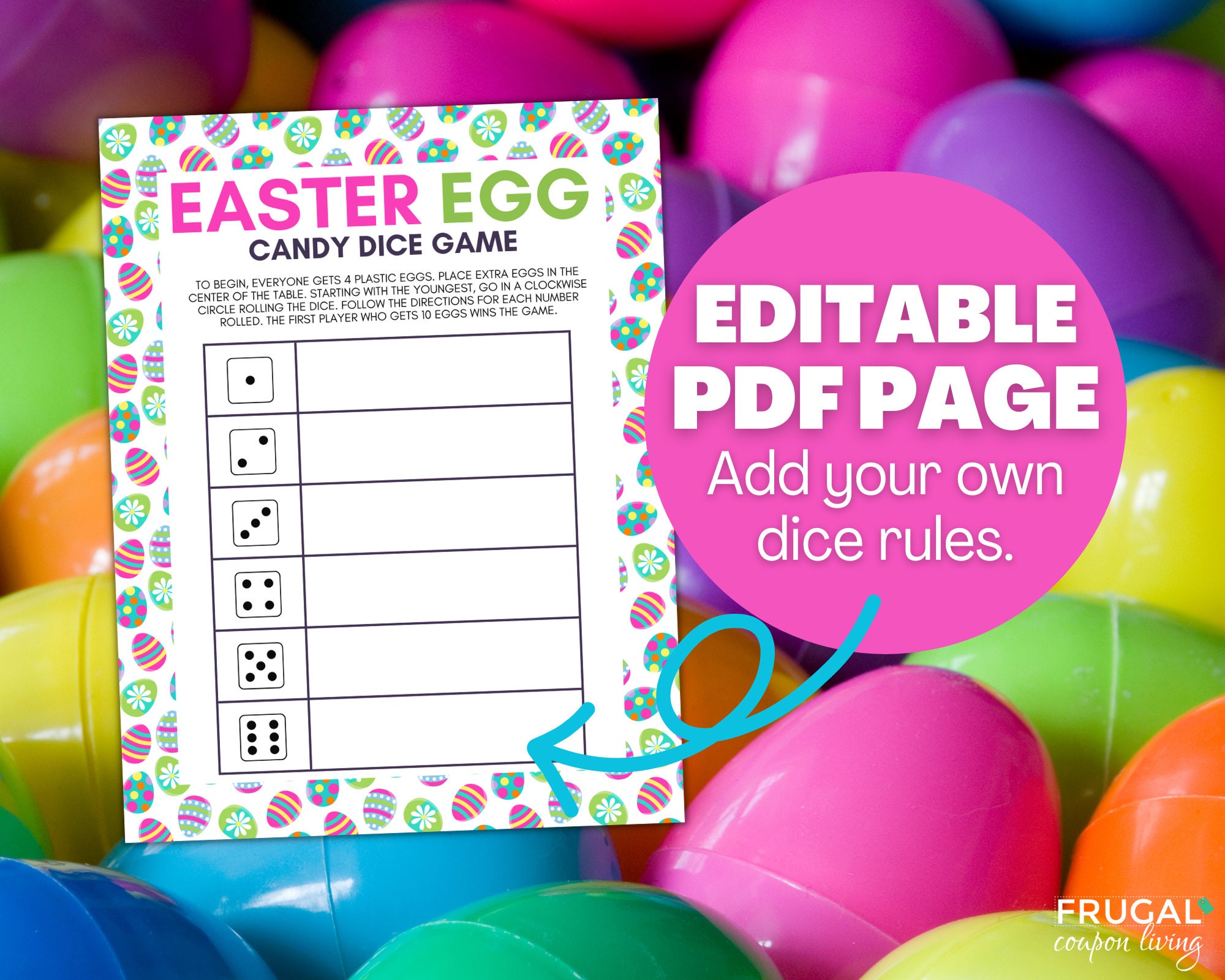 Easter Candy Dice Game, Editable Easter Egg Gift Exchange Game, Fun ...