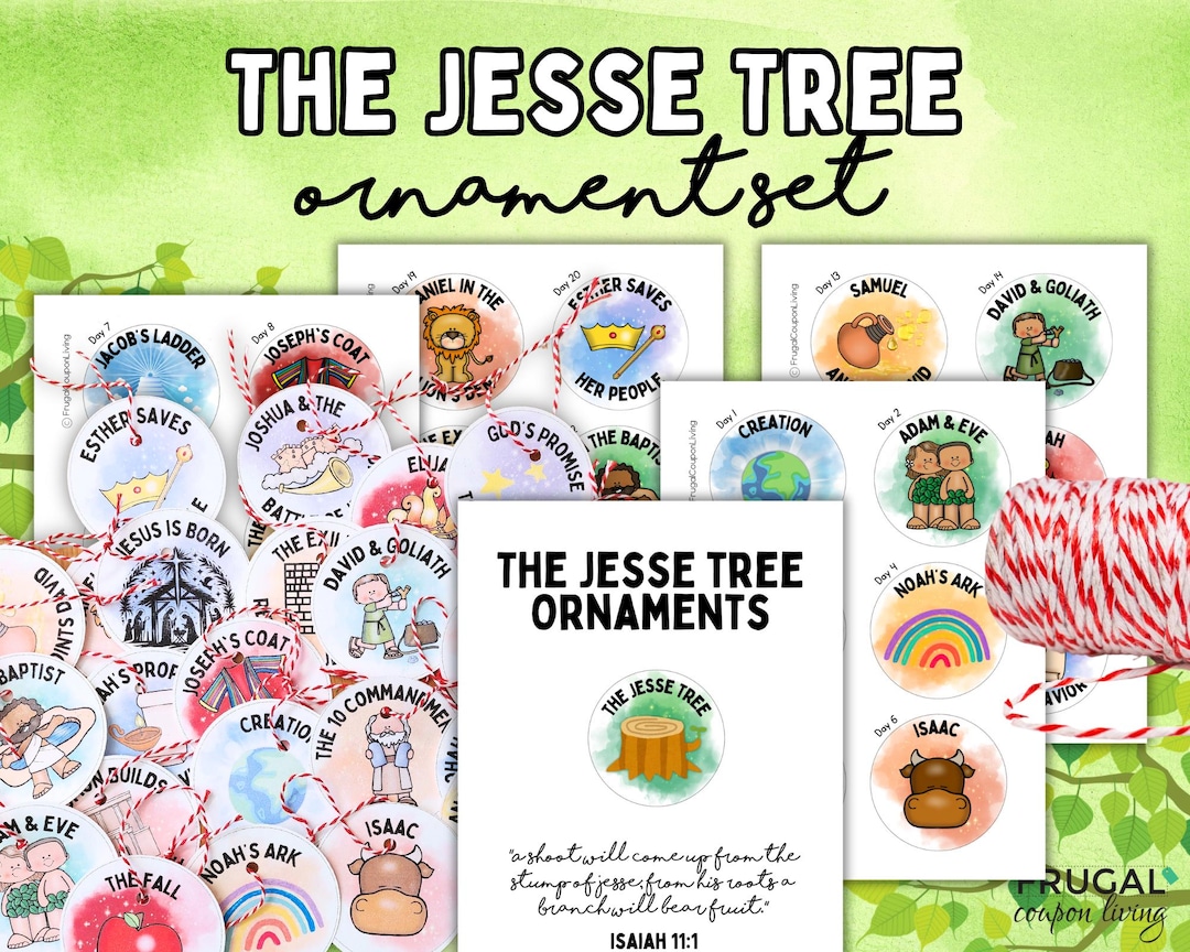 Jesse Tree Ornaments Printable Set, the Jesse Tree Advent Activity for ...