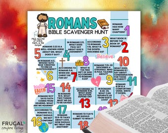 Romans Bible Scavenger Hunt, Romans Activity Printable, Book of Romans ...