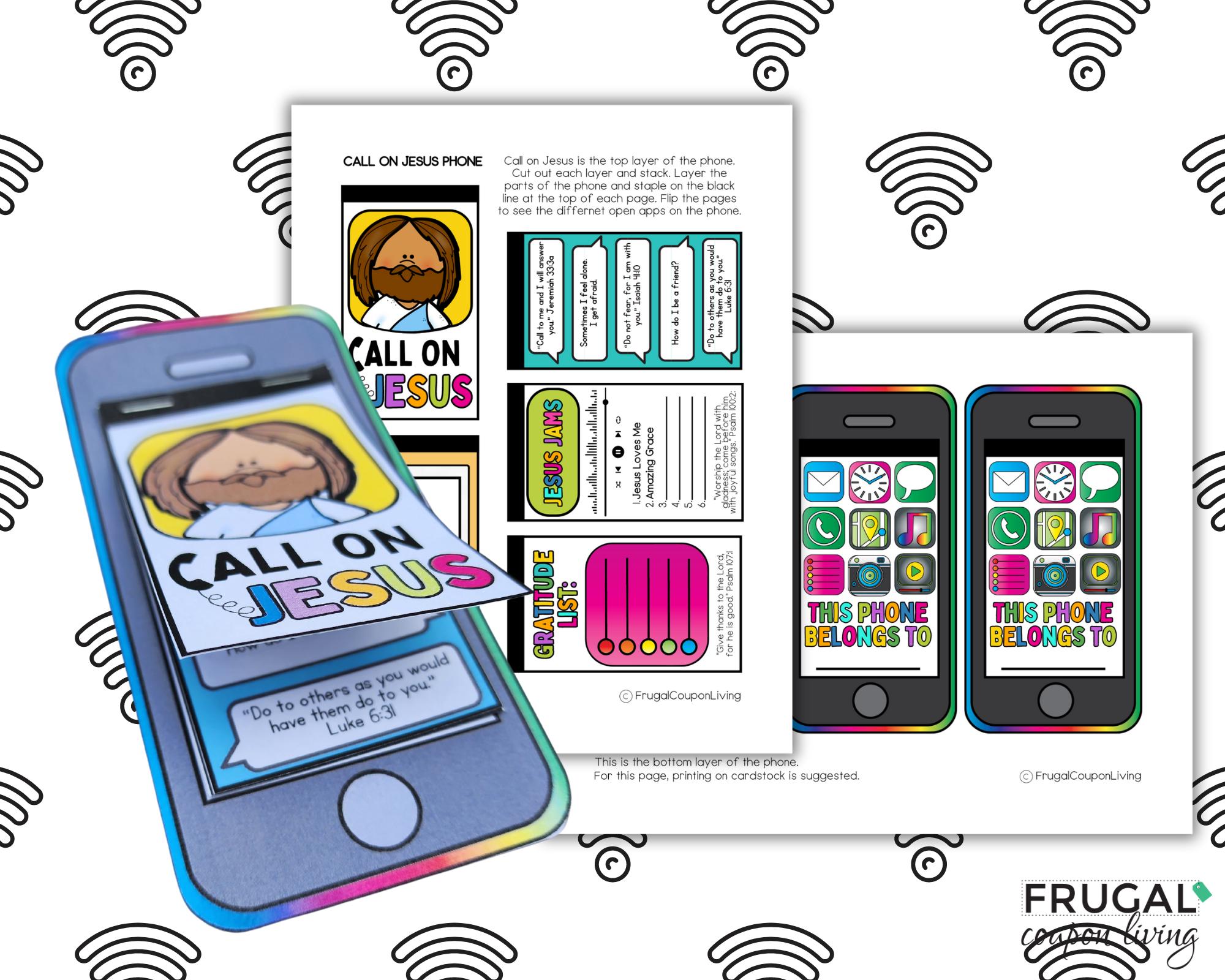 Call on Jesus Cellphone Craft Printable, Talking to Jesus Cell Phone ...