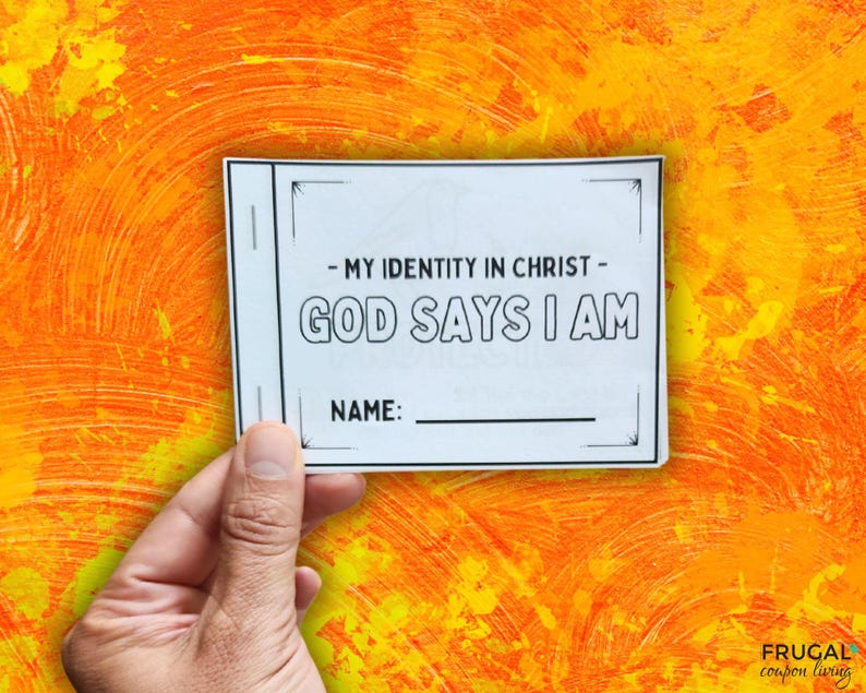 God Says I Am Miniature Book for Kids, Identity in Christ Craft ...