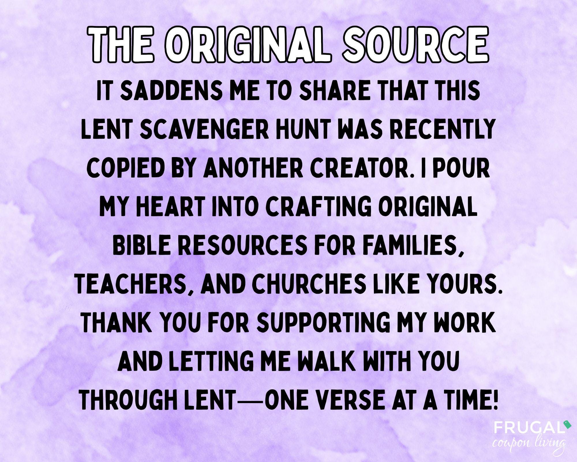 40 Days of Lent Bible Scavenger Hunt Printable, Journey to the Cross ...