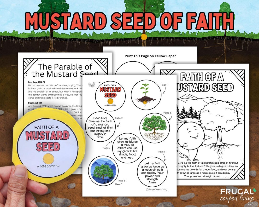 Faith of a Mustard Seed Craft for Kids, Mustard Seed Faith Flipbook ...