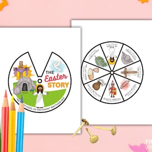 Easter Story Wheel Printable Sunday School Easter Craft for Kids Church ...