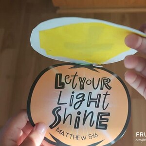 Let Your Light Shine Pumpkin Craft, Matthew 5:16 Printable Pumpkin ...