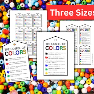 Colors of the Gospel Printable Salvation Card Set, Sunday School Color ...