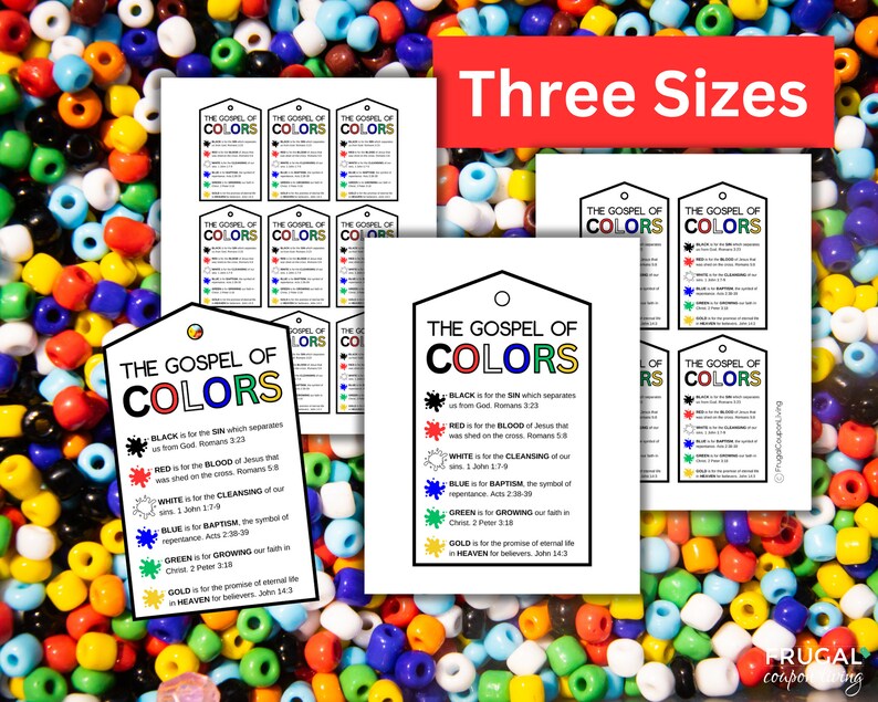 Colors of the Gospel Printable Salvation Card Set, Sunday School Color ...