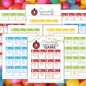 5 Second Game for Kids, 156 Printable Kids Game Cards to Print ...