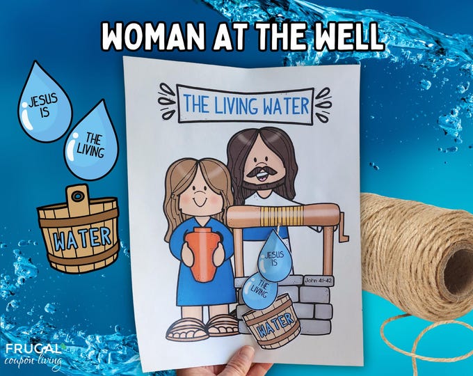 Printable the Woman at the Well Spinner Wheel, Interactive Bible Story ...
