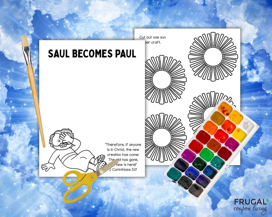 Conversion of Saul Art for Kids, Saul Becomes Paul Bible Craft, Paul ...