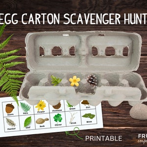 Egg Carton Scavenger Hunt Printable | Printable Nature Scavenger Hunt ...