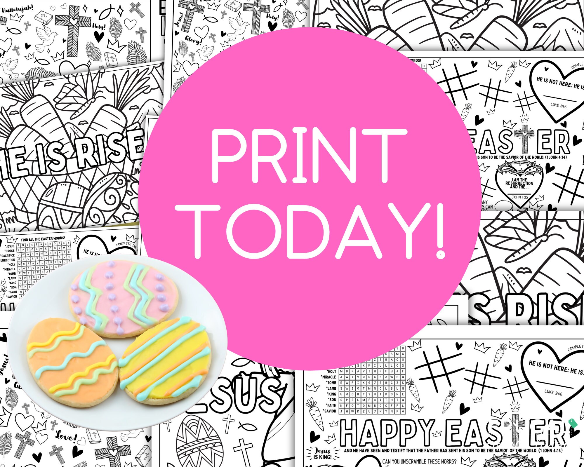 Christian Easter Placemat Printable Activity Mat for Kids | Easter ...