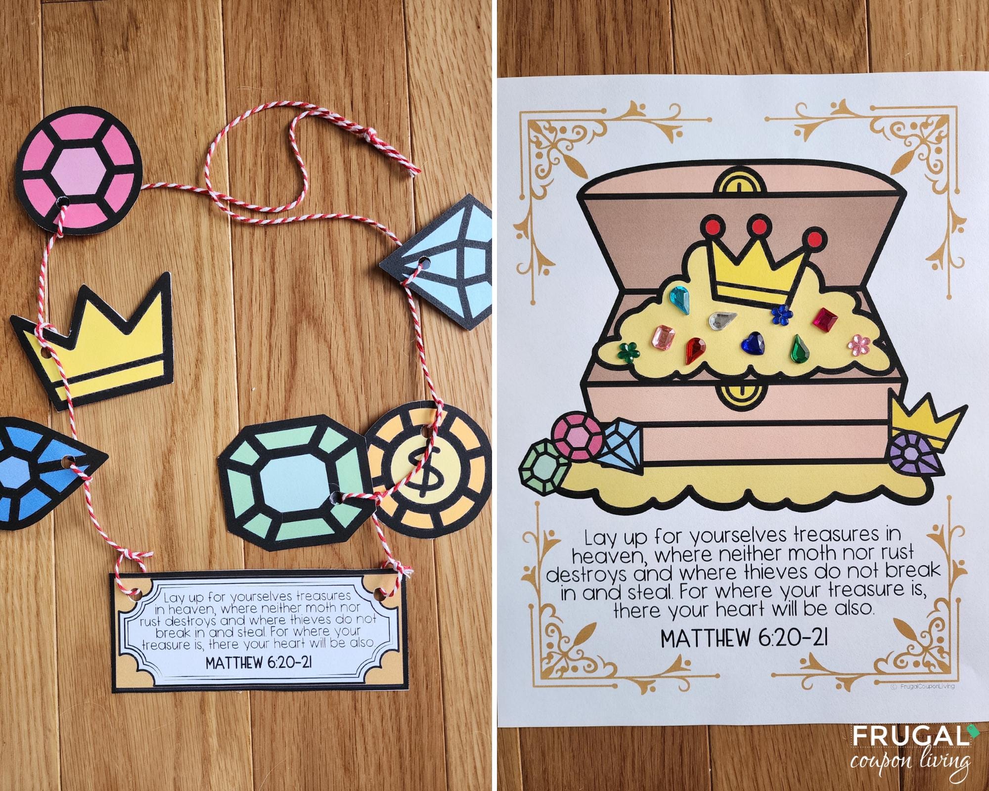 Treasures in Heaven Printable Craft Set, Heaven Craft Matthew 6:20-21 ...
