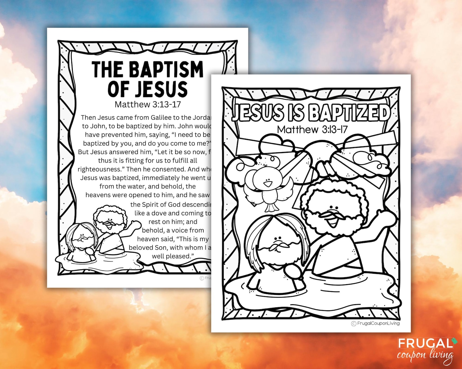 Jesus is Baptized Coloring Wheel Craft for Kids, John the Baptist ...