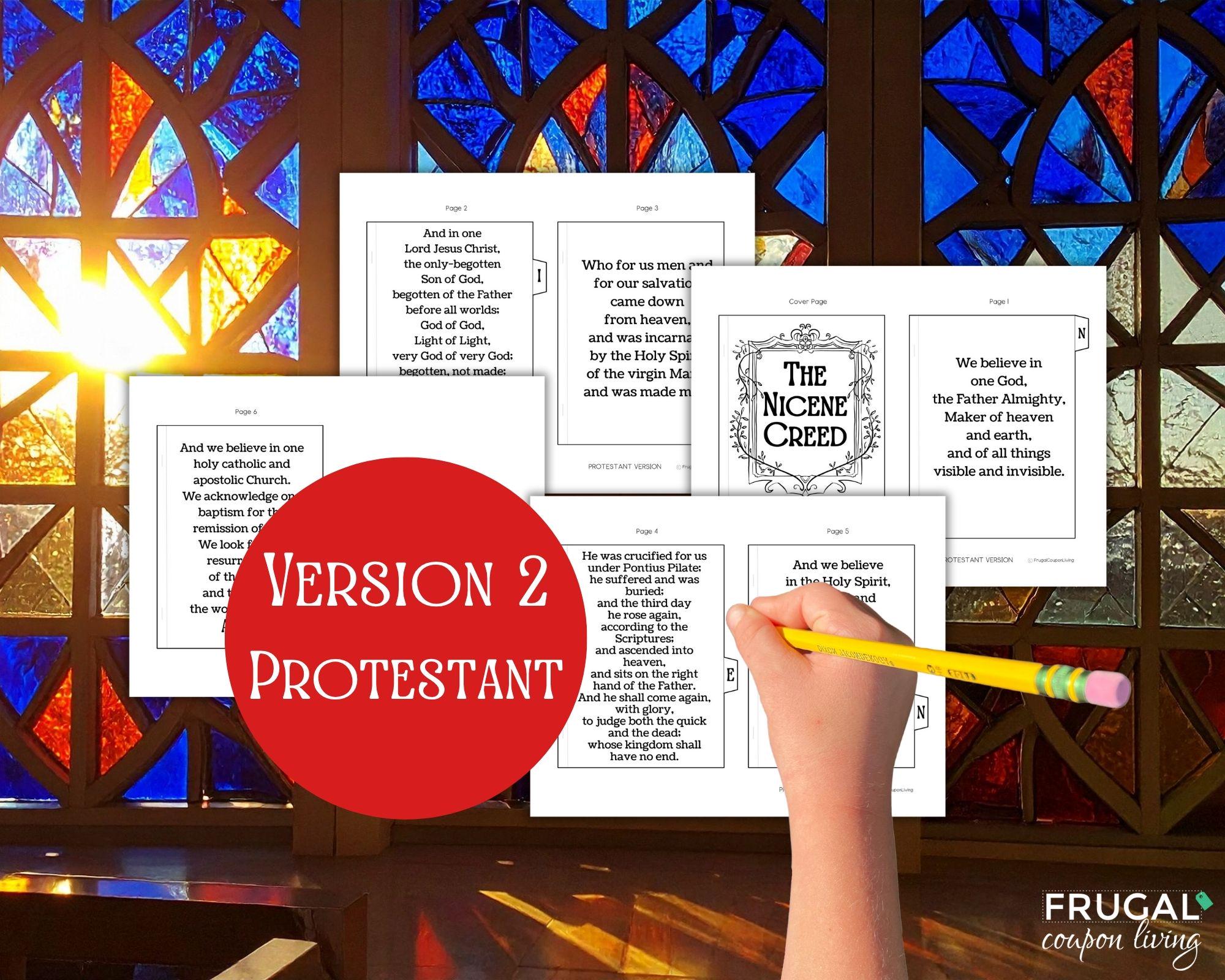Nicene Creed Craft, 3 Versions: Nicene Creed Catholic, Protestant ...