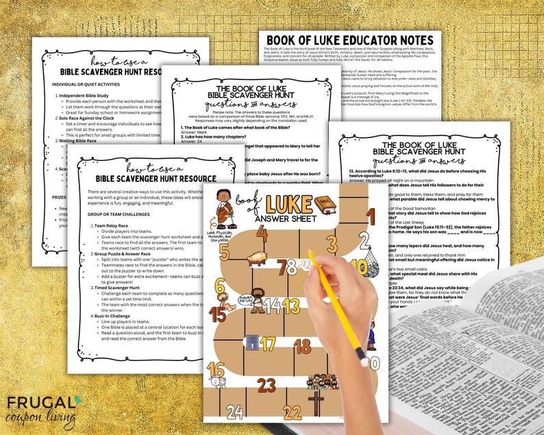 Luke Bible Scavenger Hunt, the Story of Jesus New Testament Bible ...