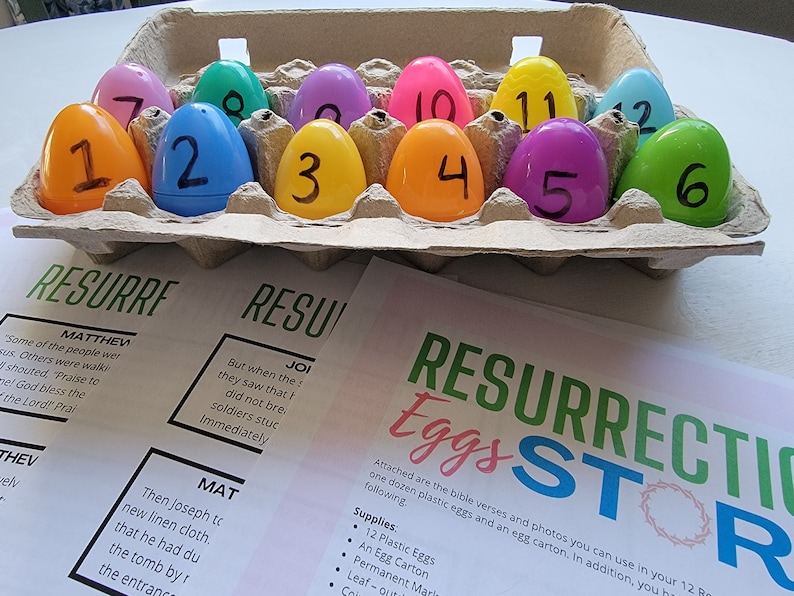 Resurrection Eggs Bible Verses Printable 12 Days of Easter - Etsy UK