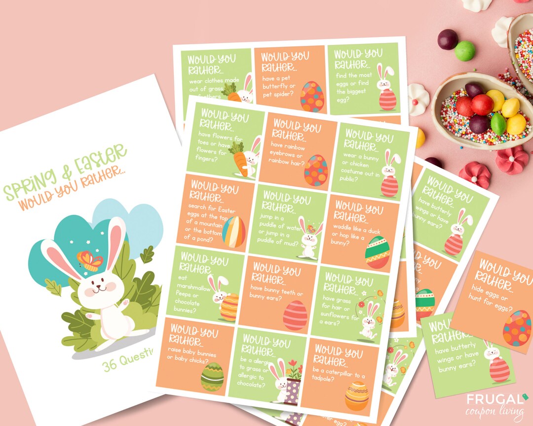 36 Spring Would You Rather Cards for Kids | Family Fun or Easter Party ...