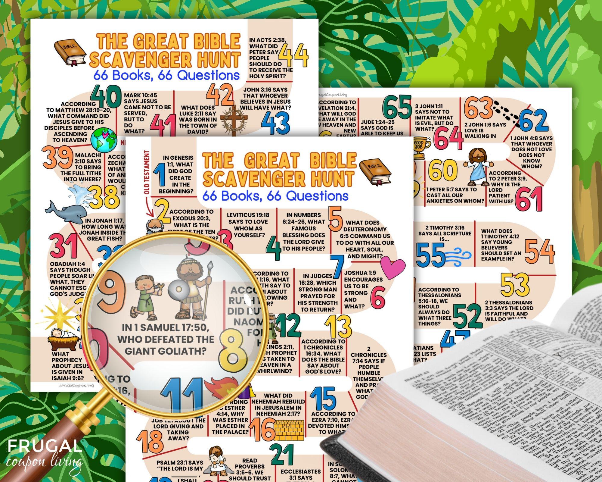 Books of the Bible Scavenger Hunt Game, Bible Made Simple - 66 Books ...