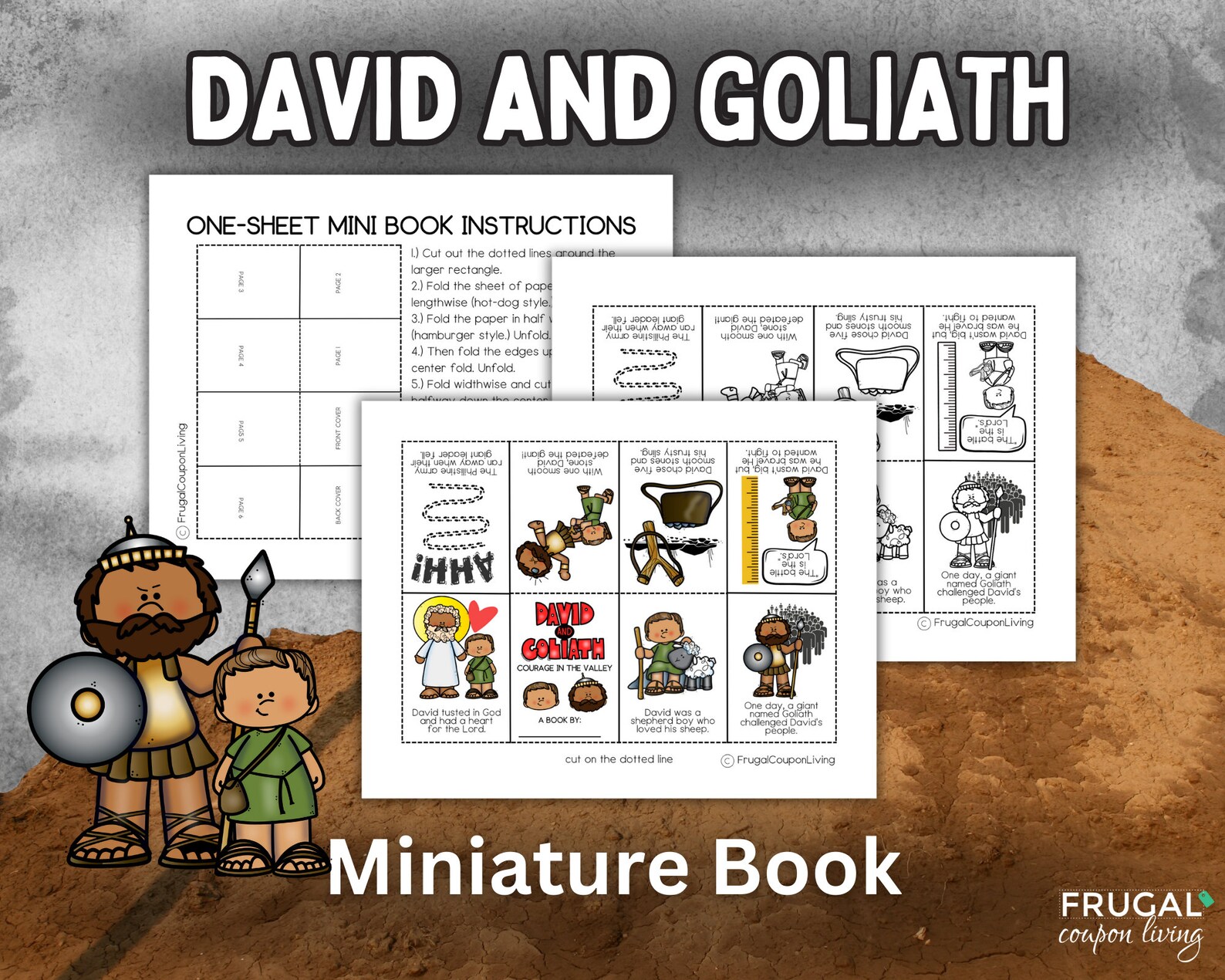 David and Goliath Coloring Wheel, Bible Craft for Kids, 1 Samuel 17 ...
