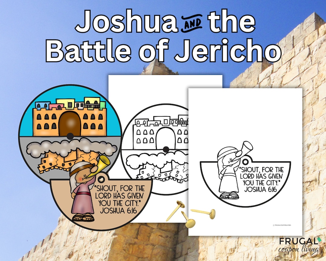 Joshua and the Battle of Jericho Coloring Wheel, Book of Joshua Bible ...