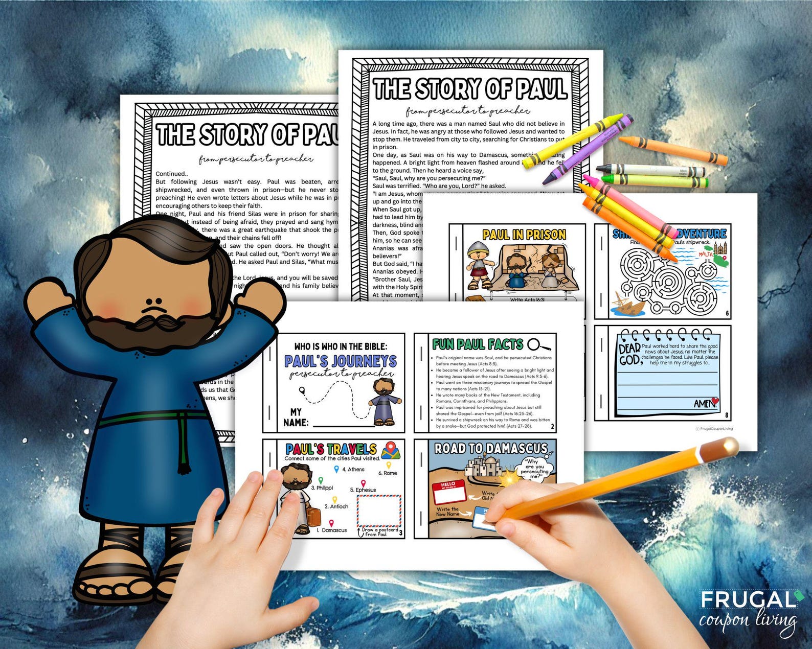 Paul the Apostle Mini Story Book Printable, Kids' Character of Saul in ...