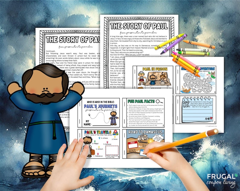 Paul the Apostle Mini Story Book Printable, Kids' Character of Saul in ...